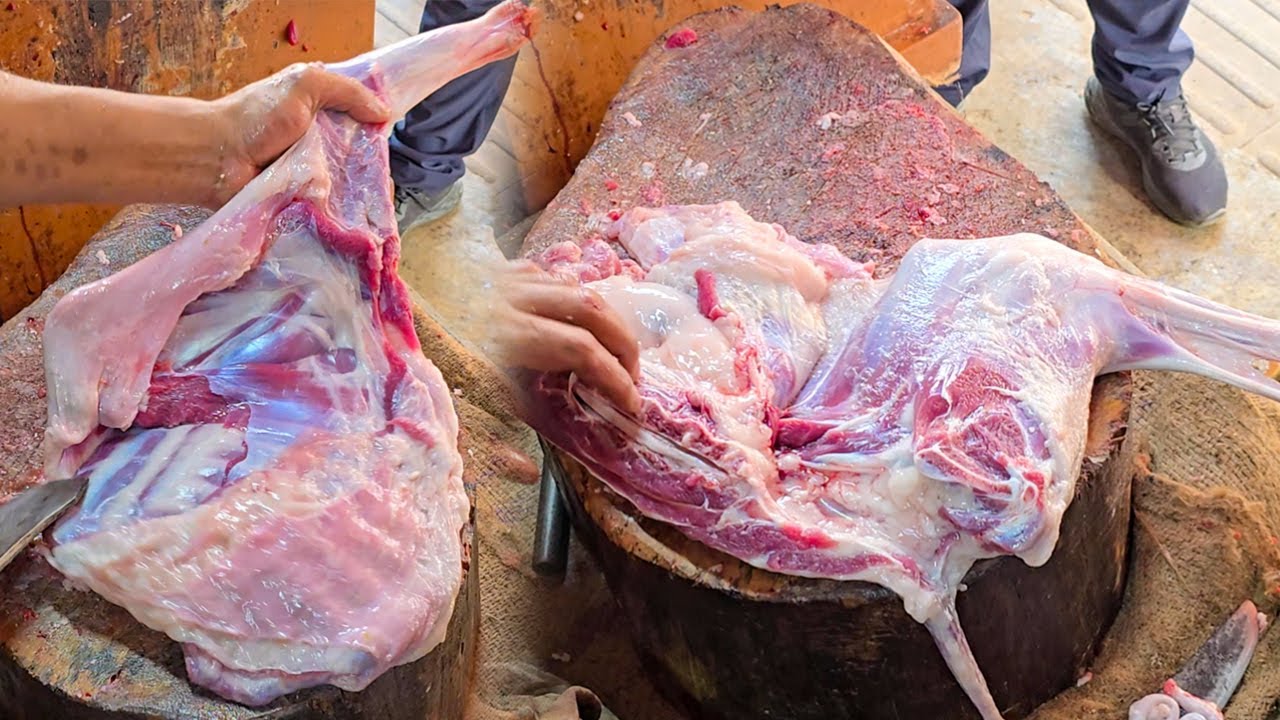 Amazing Pomfret Fastest Huge Mutton Cutting By Expert Mutton Cutter ...
