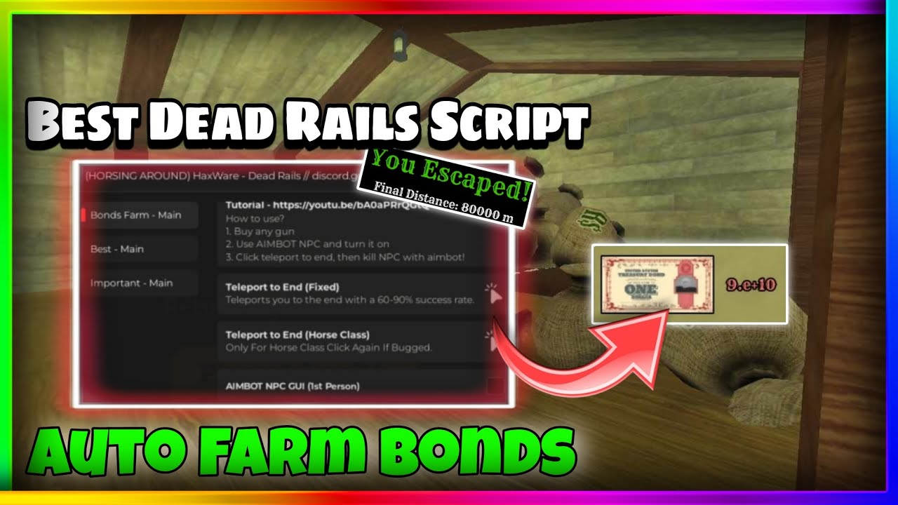 *OP* Dead Rails Script HACK GUI | Auto farm Bonds, TP To End, Kill Aura ...