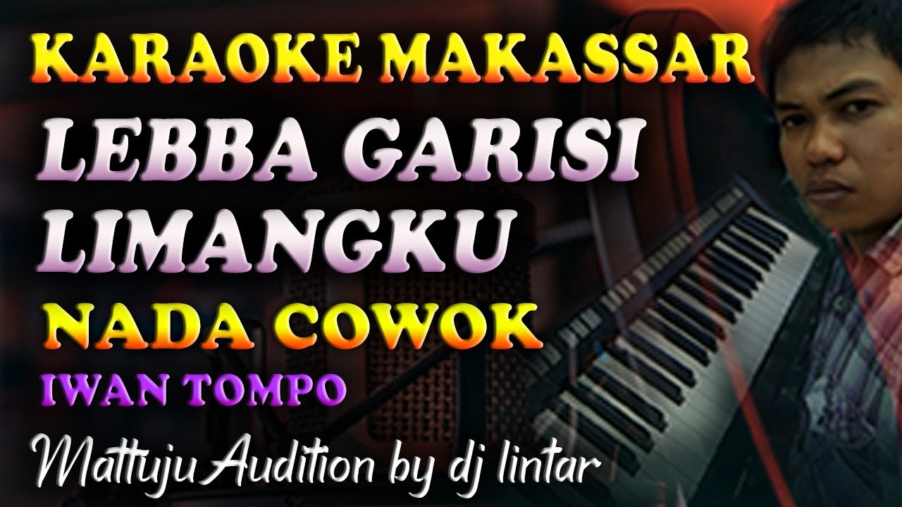 Karaoke Makassar Lebba Garisi Limangku - Iwan Tompo || Nada Cowok - YouTube