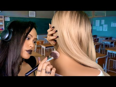 ASMR Goth Girl Plays With Your Hair + Back Scratch & Tracing (Rainy Day ...