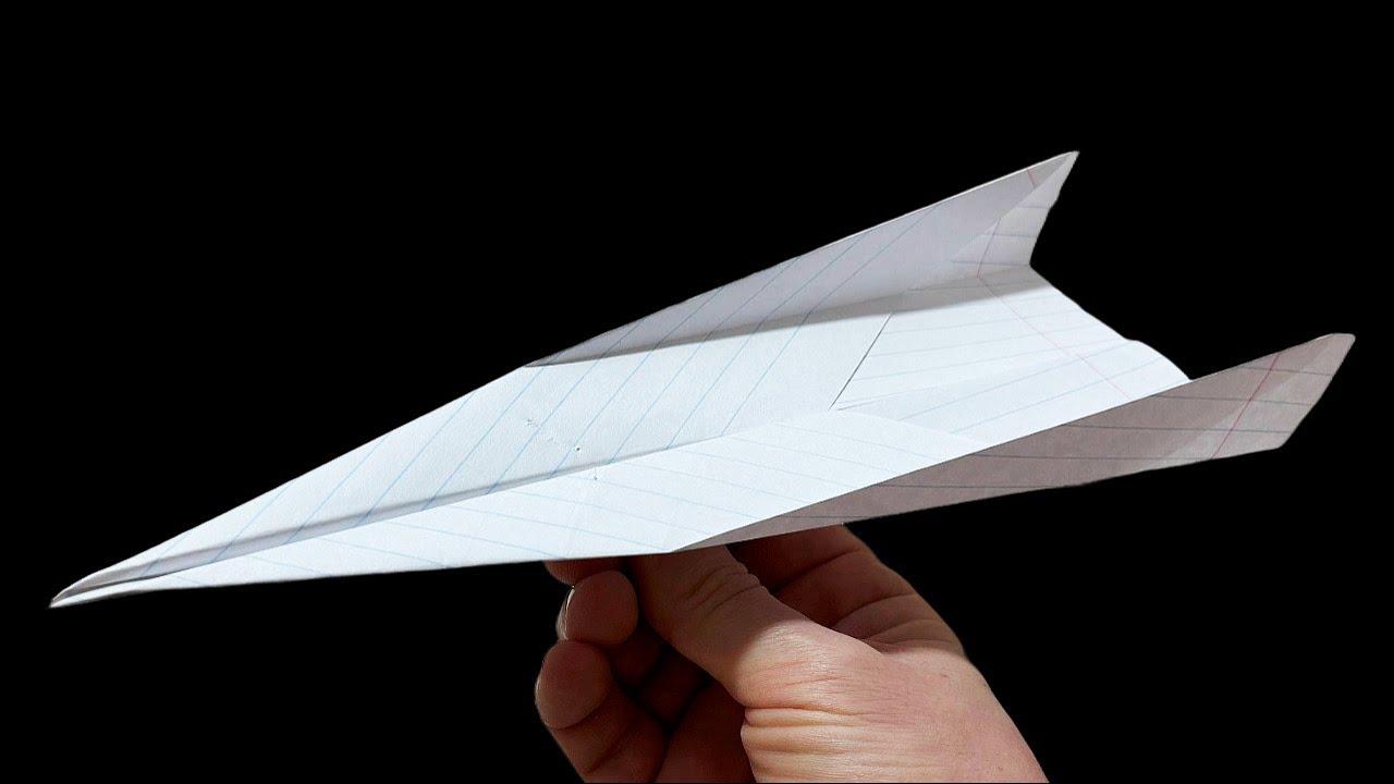 How to Make a Long Flying Paper Airplane from Notebook Paper - YouTube