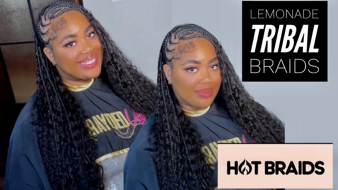 *NEW STLYE* Lemonade Tribal Braids FULL TUTORIAL ft. Semi Curly Boho ...