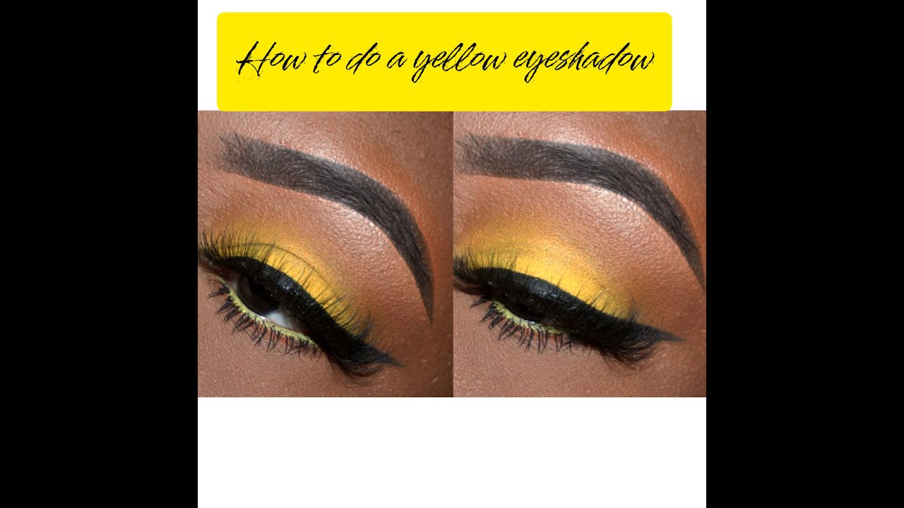 Easy Yellow Eyeshadow Tutorial for Beginners // #yelloweyemakeup Kavata#darkskinmakeup # ...
