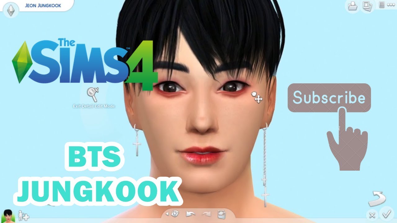 SIms 4: BTS Jungkook [Speed CAS + CC List] - YouTube