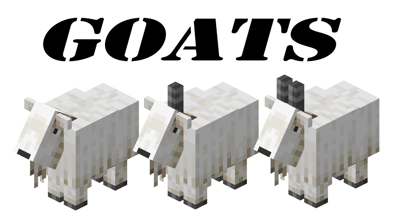 NEW MOB | Goat | Caves & Cliffs | MINECRAFT Tutorial | Appearance ...