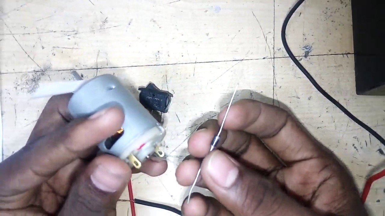 how to use a diode as a directional switch. dc motor polarity.why use ...