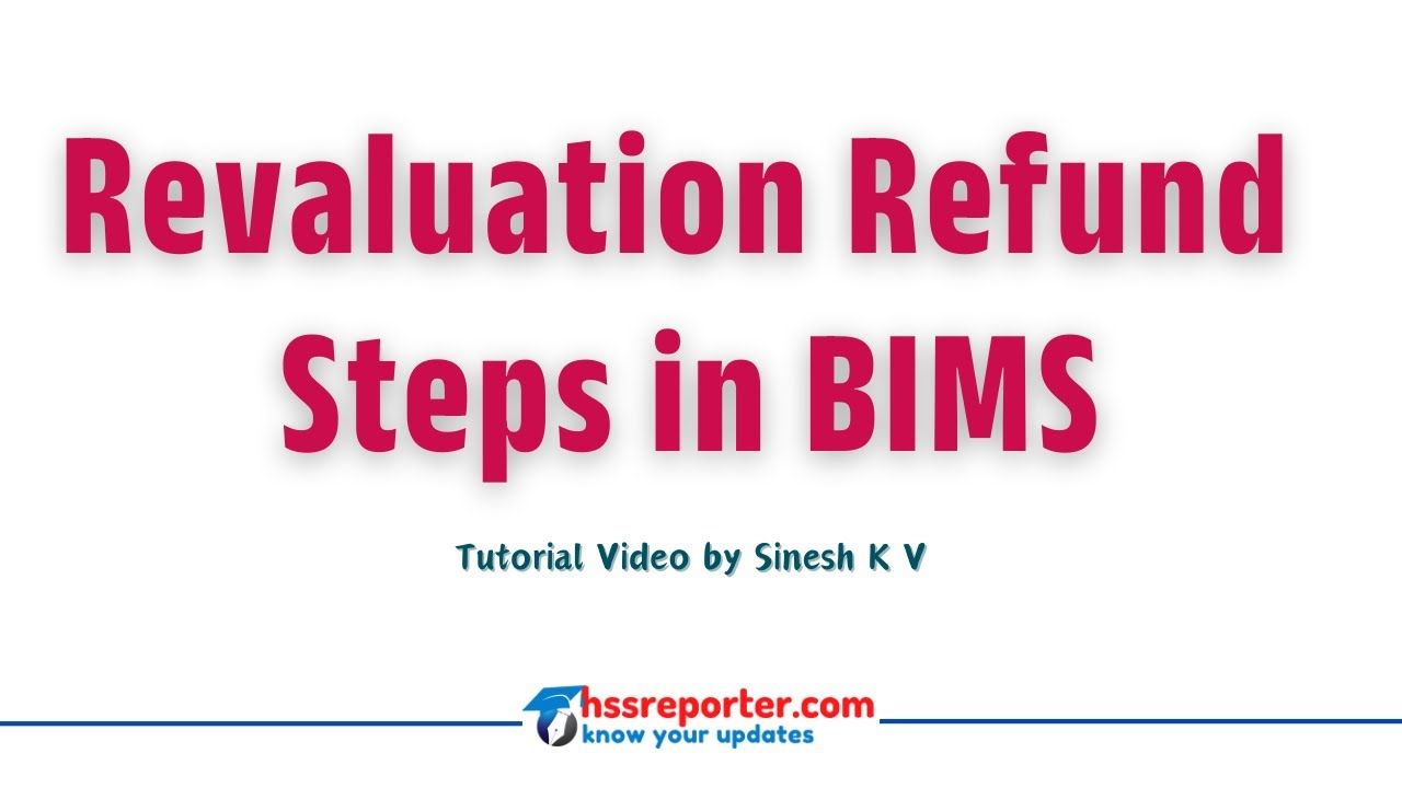 Revaluation Refund Steps in BIMS - YouTube