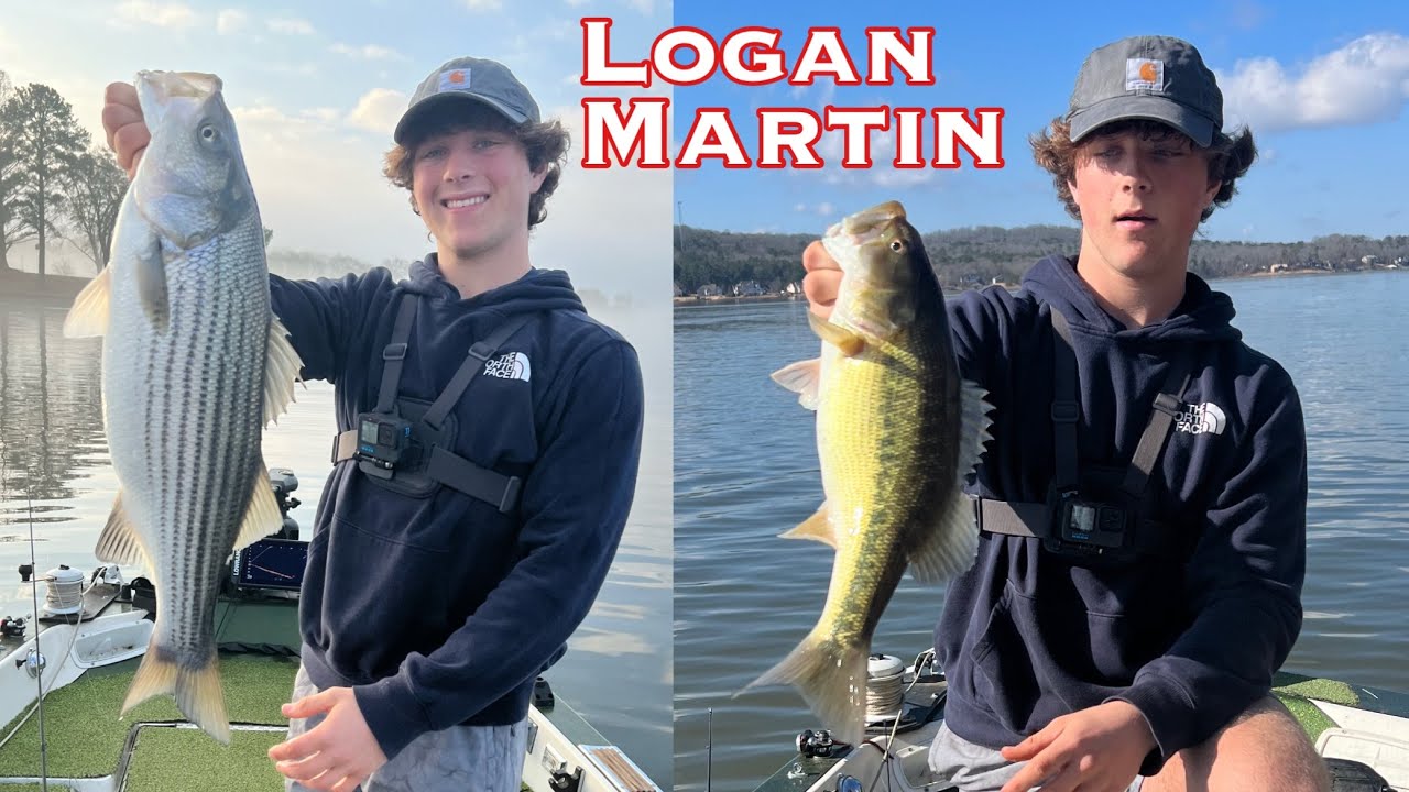 Fishing Lake Logan Martin in WINTER (Big Striped Bass) - YouTube