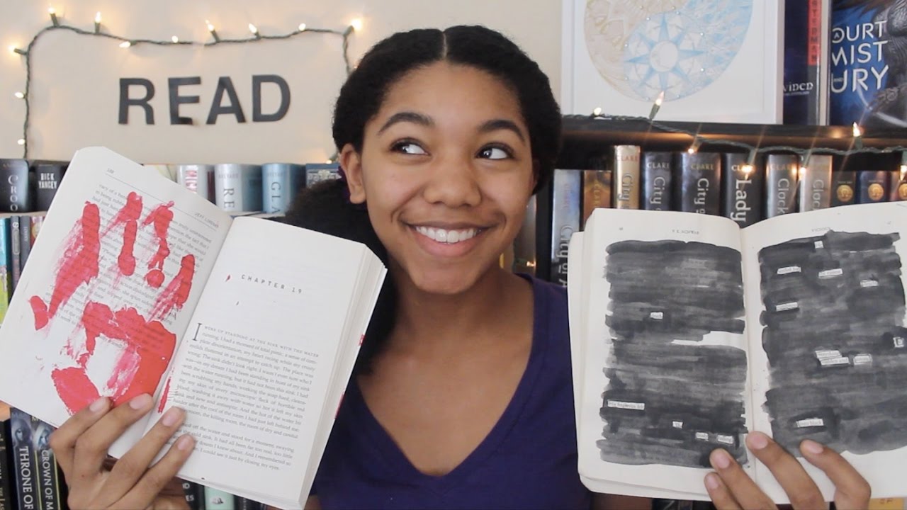 Defacing INSIDE of books/ Blackout poetry - YouTube