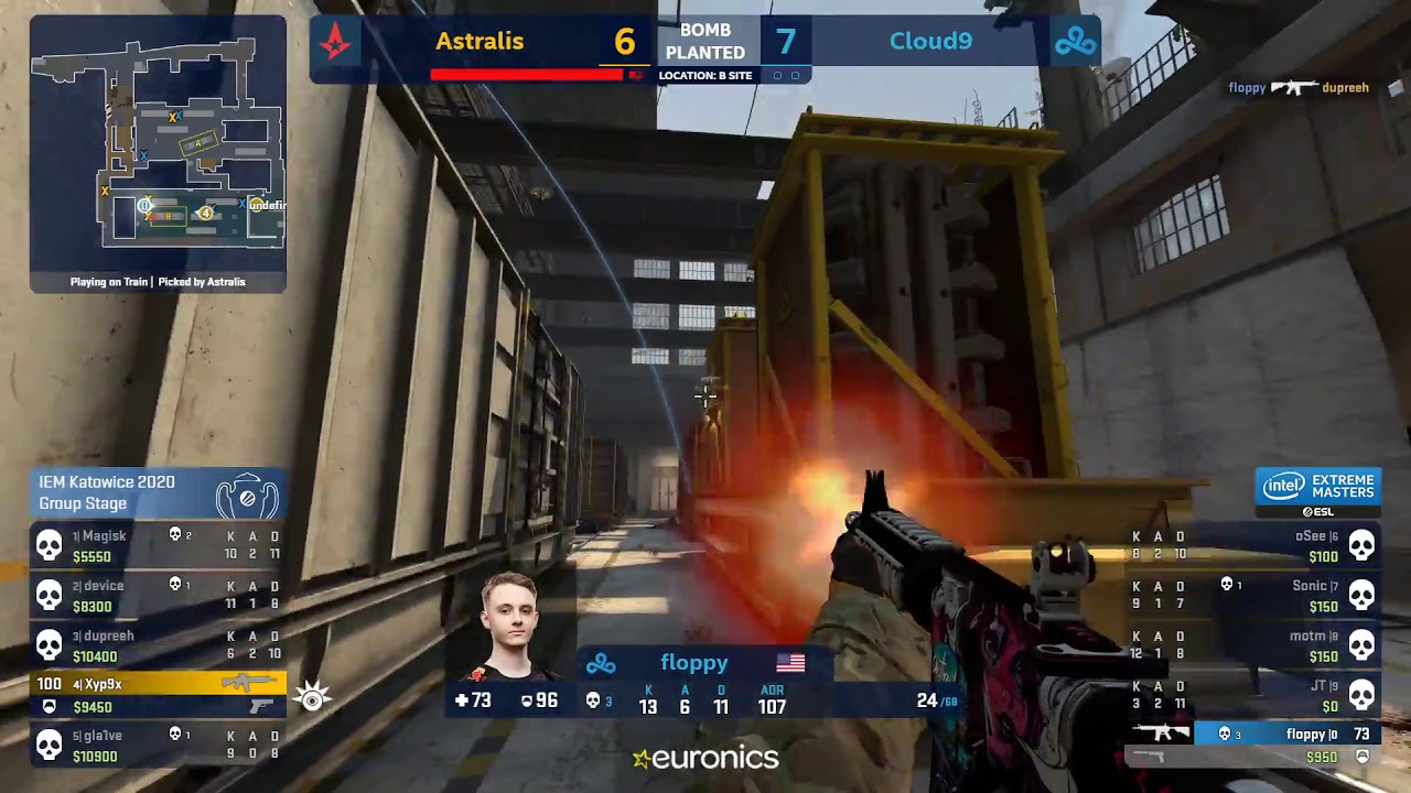 CSGO Highlights - Floppy 1 vs 4 Astralis player - YouTube