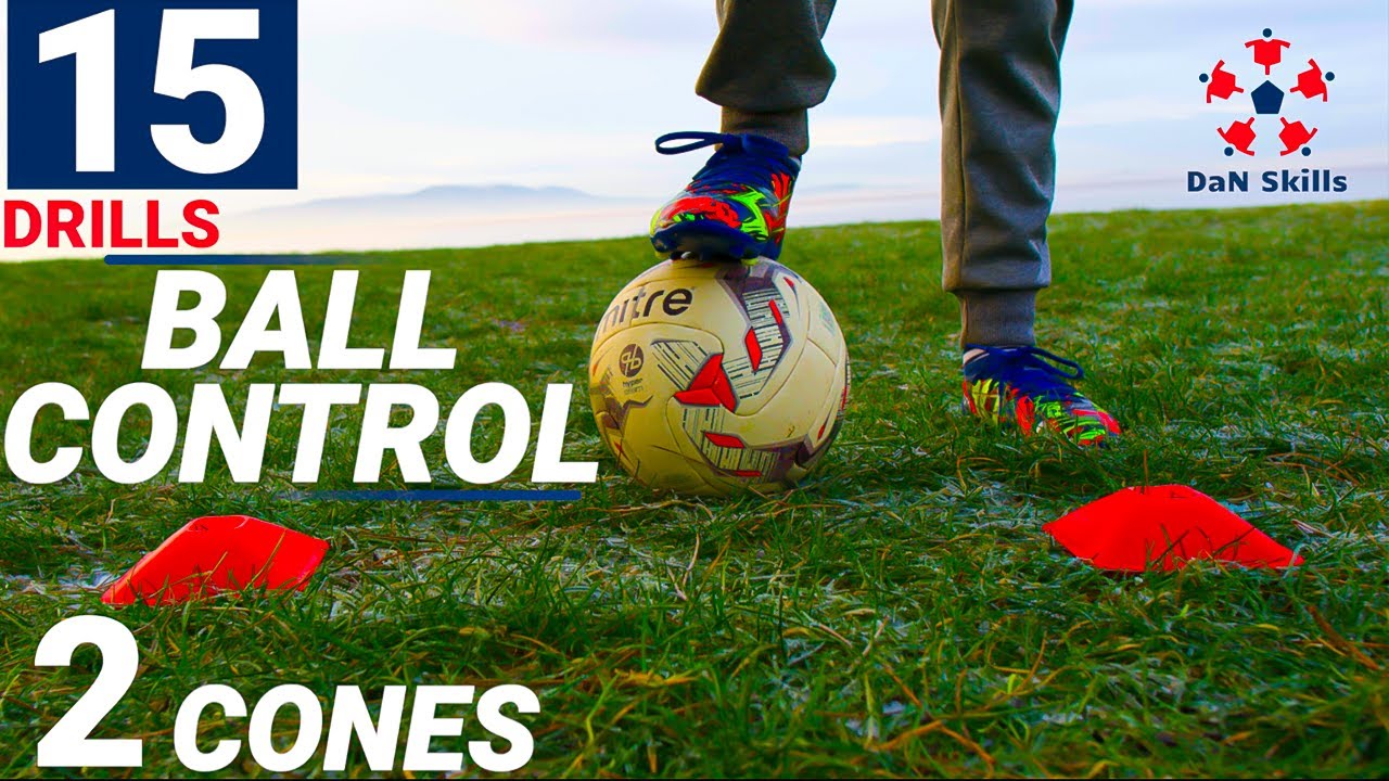 15 Ball Control Drills With Two Cones | Football/Soccer Tutorial - YouTube