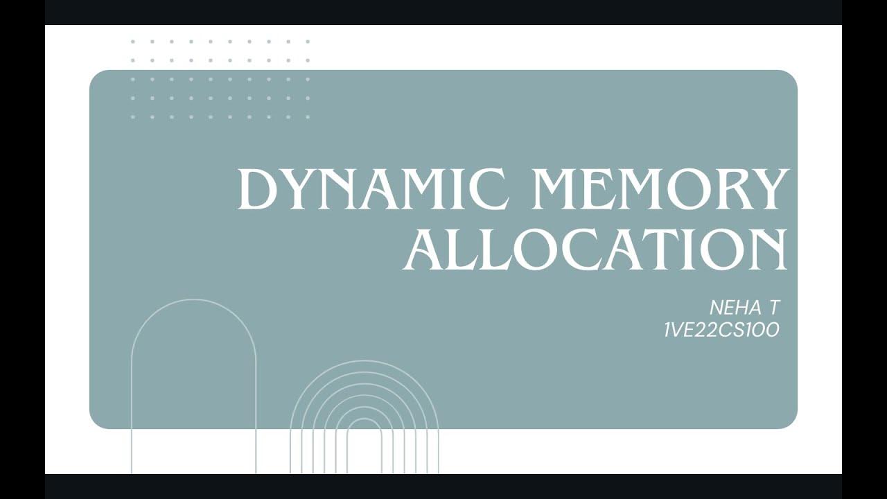 DYNAMIC MEMORY ALLOCATION using C (malloc(), calloc(), realloc(), free() ) - YouTube
