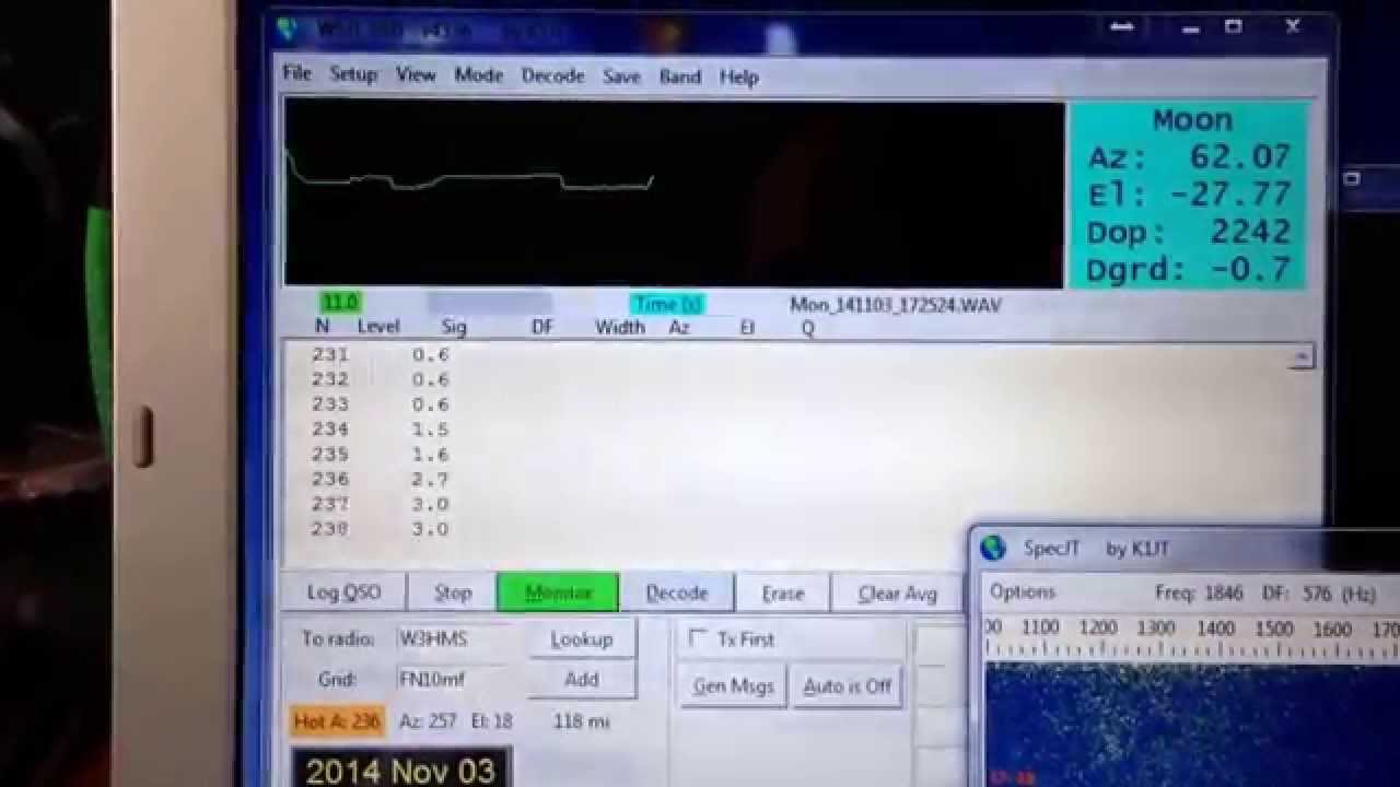 23cm 56 Yagi Loop sun noise test - YouTube