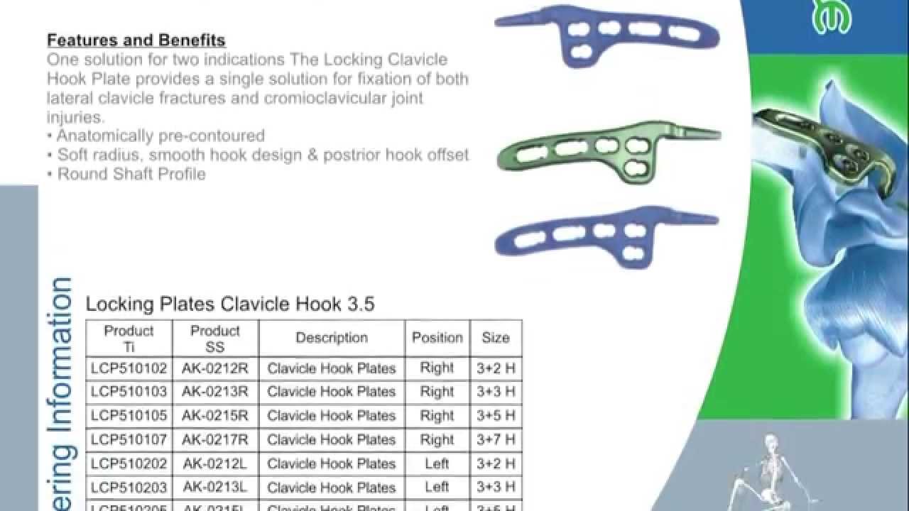 Ortho Care Clavicle Hook 3.5 mm Locking Plate - YouTube