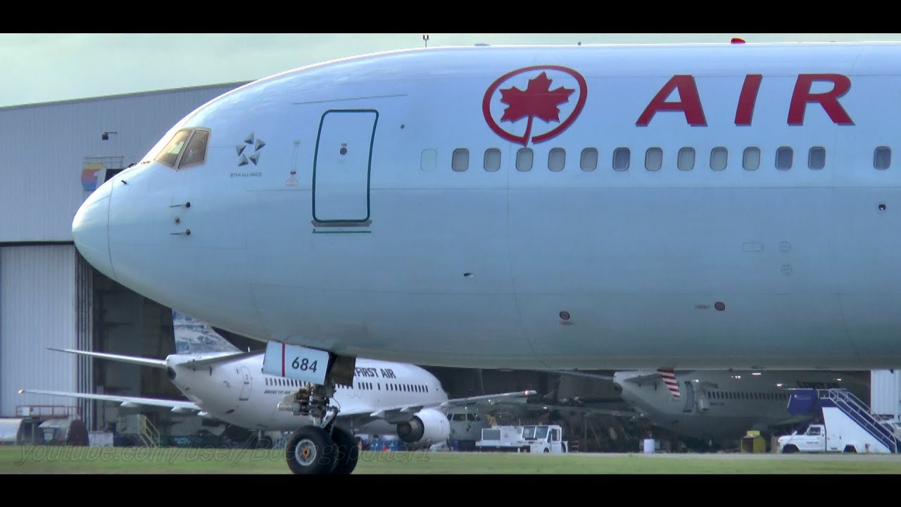 Close-up Air Canada 767-300 Evening Takeoff - YouTube