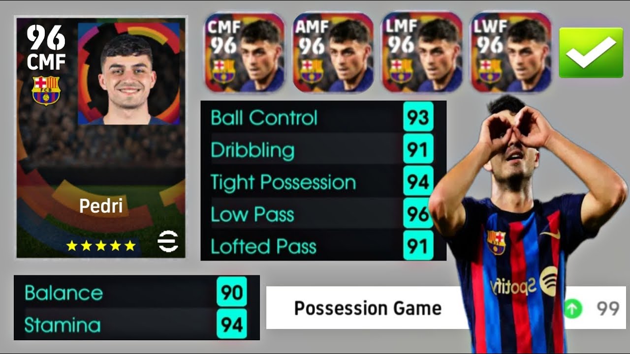 Max rating Pedri update card 96 | EFOOTBALL 2023 mobile - YouTube