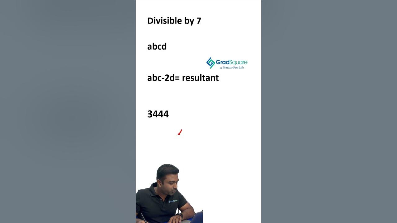 How to check if a number is divisible by 7 - YouTube