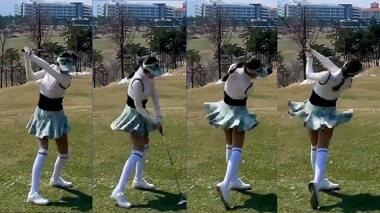 👍공 좌우 직선구간 만들기👌백스윙 시작이 테이크 어웨이라면 다운의 시작은 무릎 슬라이드 💯밀고 회전💯💖klpga프로 드라이버