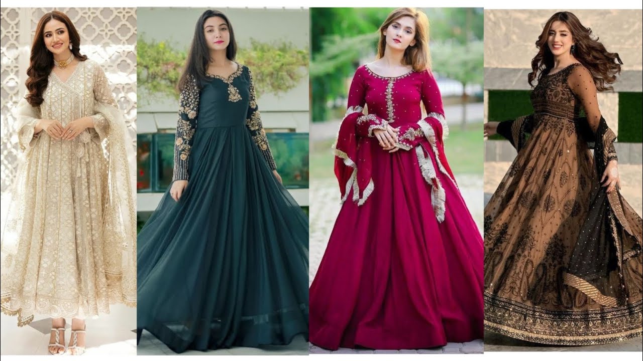 Party wear Long frock designs 2024 | Party wear frock for girls ...