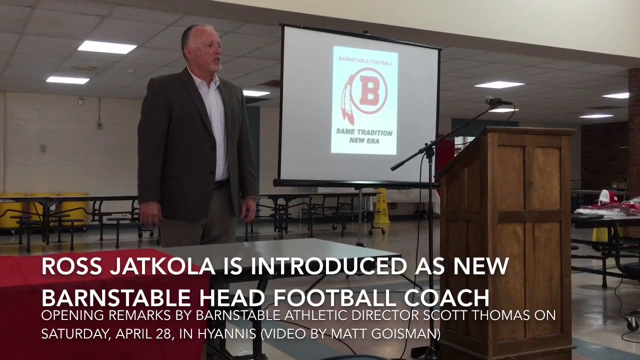 Ross Jatkola introduced as new Barnstable head football coach - YouTube