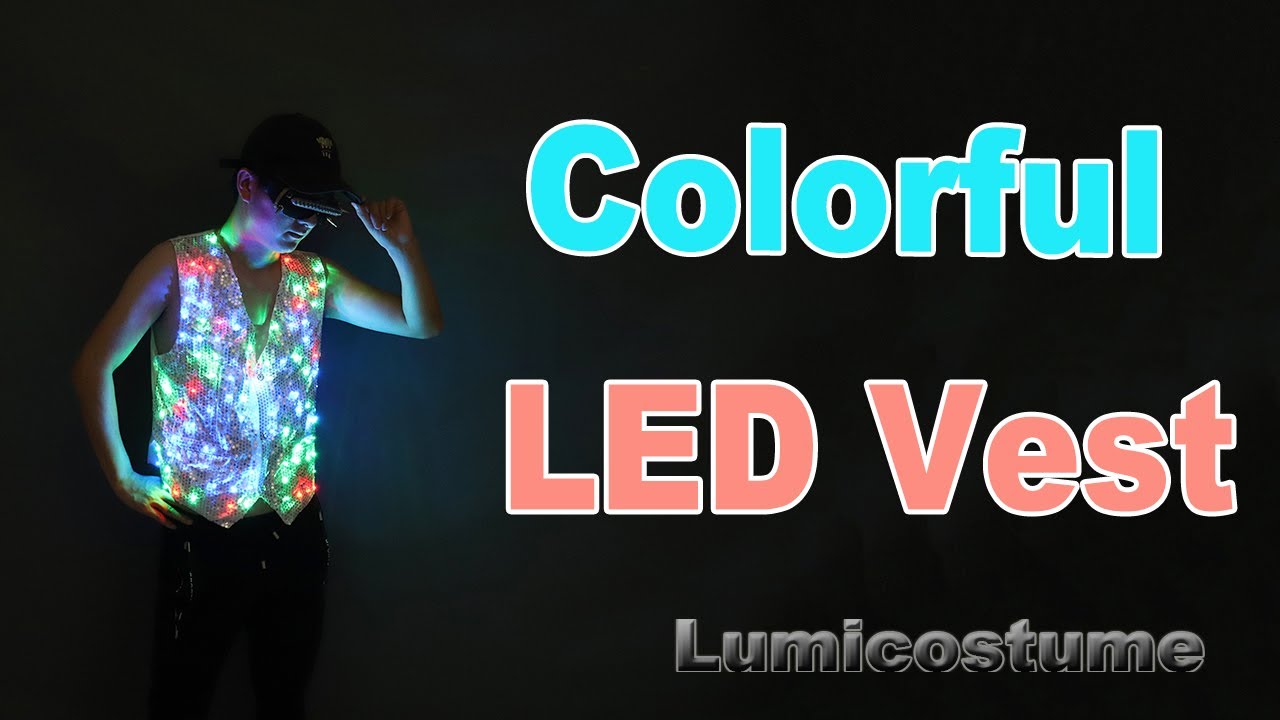 Colorful LED Luminous Vest Ballroom Host Light Clothing The Magician ...