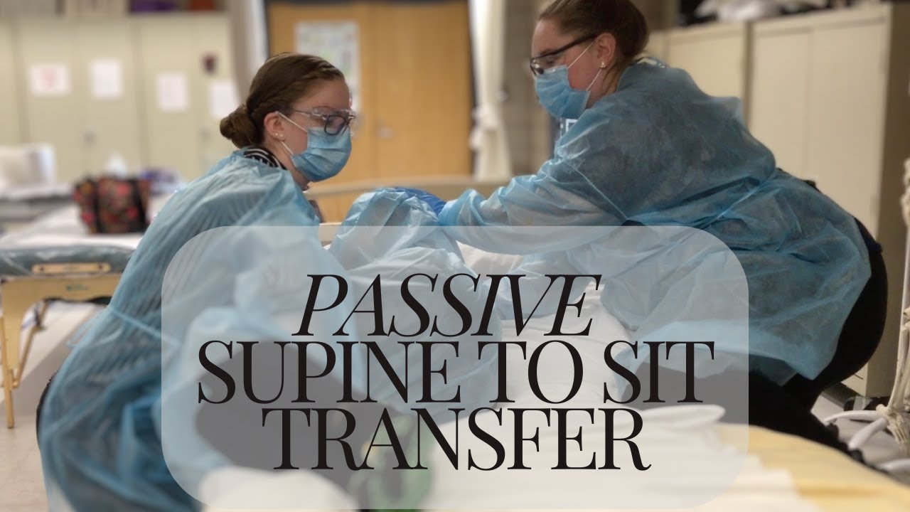 Physical Therapy Bed Mobility - Passive Supine to Sit Transfer - YouTube