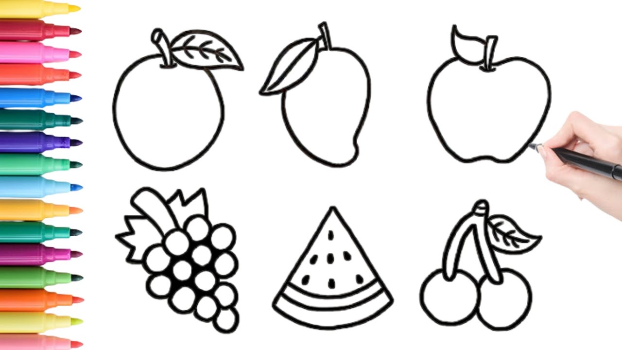 How to Draw Fruits Step by Step for Beginners Different Types of Fruits ...