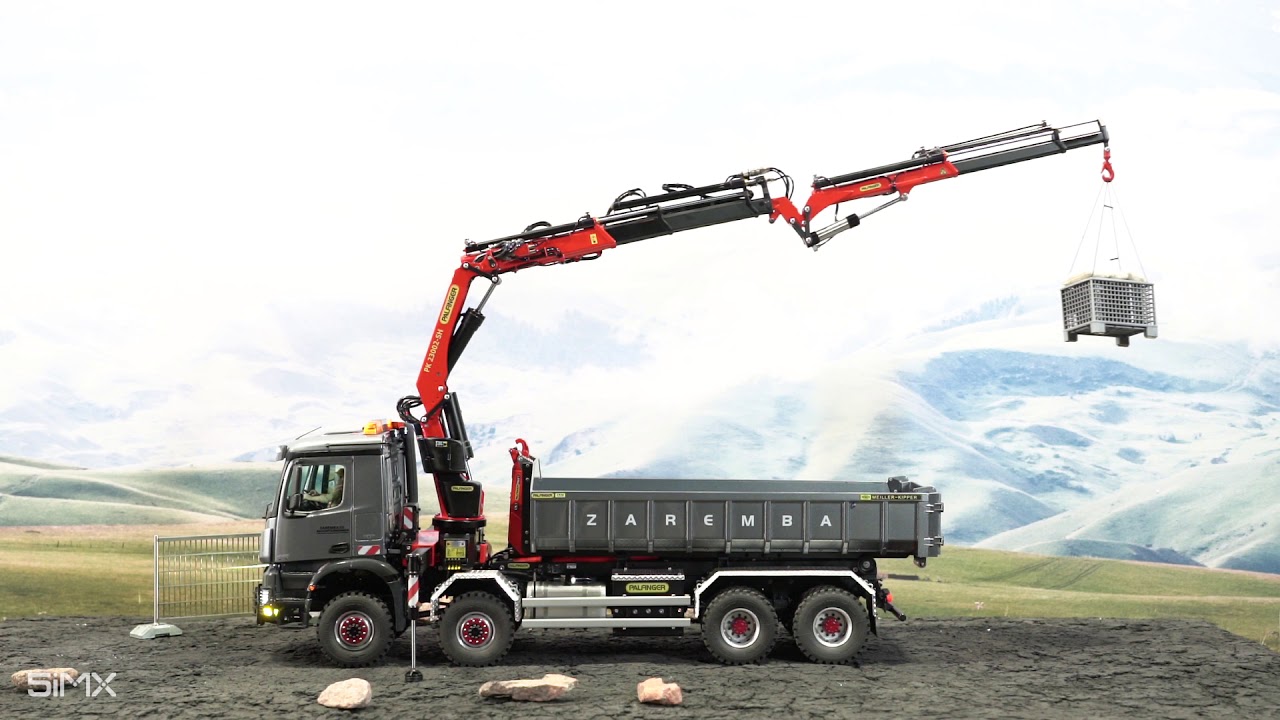 ScaleART Mercedes Arcos RORO Crane Truck Model - YouTube