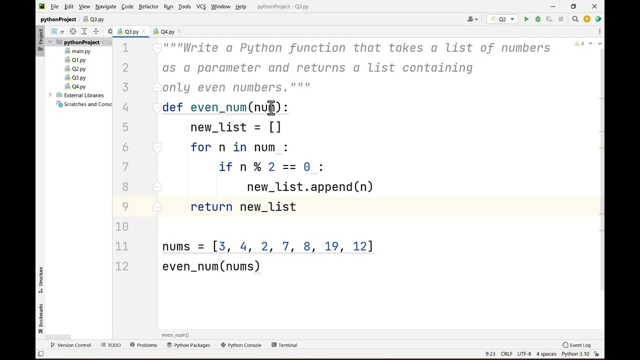 Q3 Python Example - YouTube