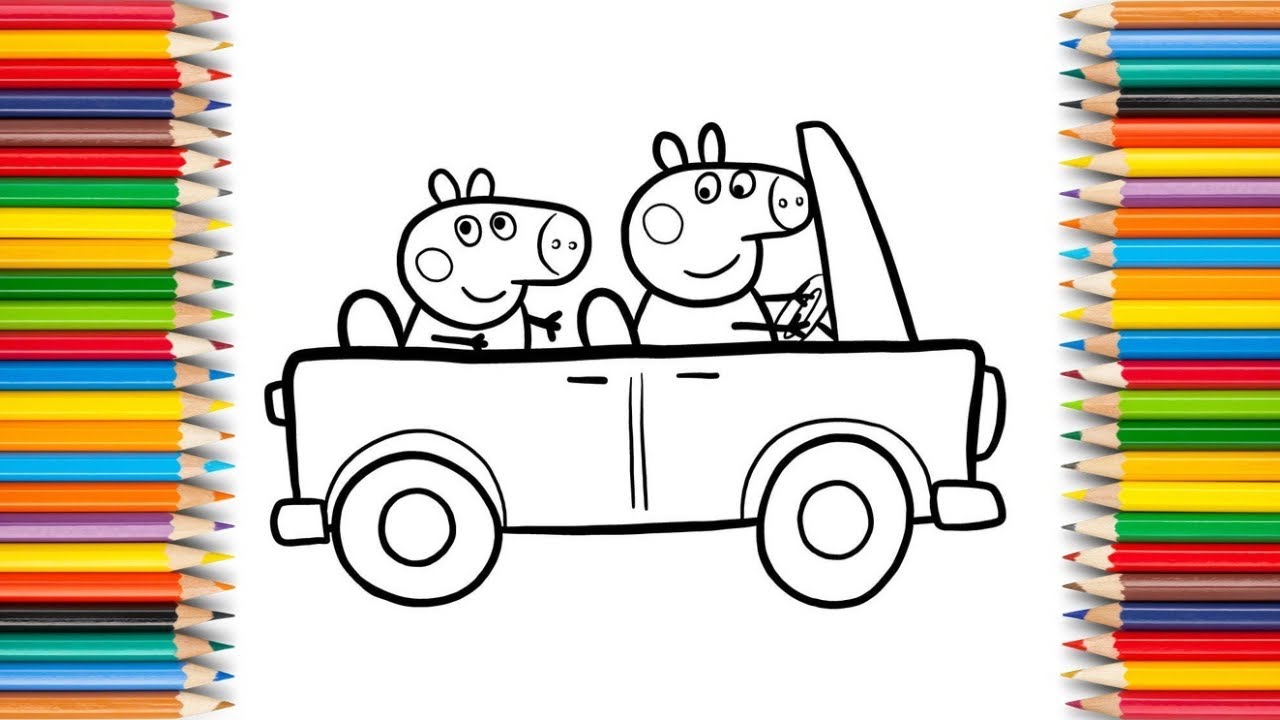 How To Draw Peppa Pig, Painting and Colouring for Kids - YouTube