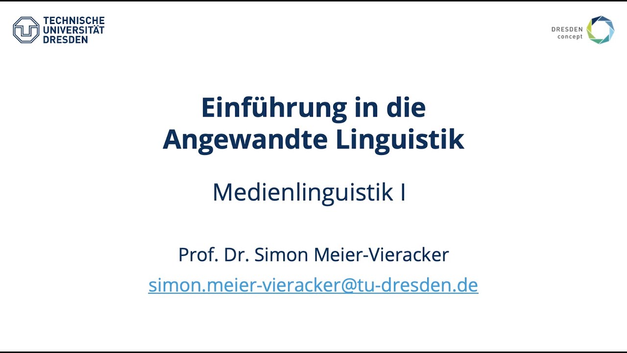 Einführung in die Angewandte Linguistik – Medienlinguistik I - YouTube