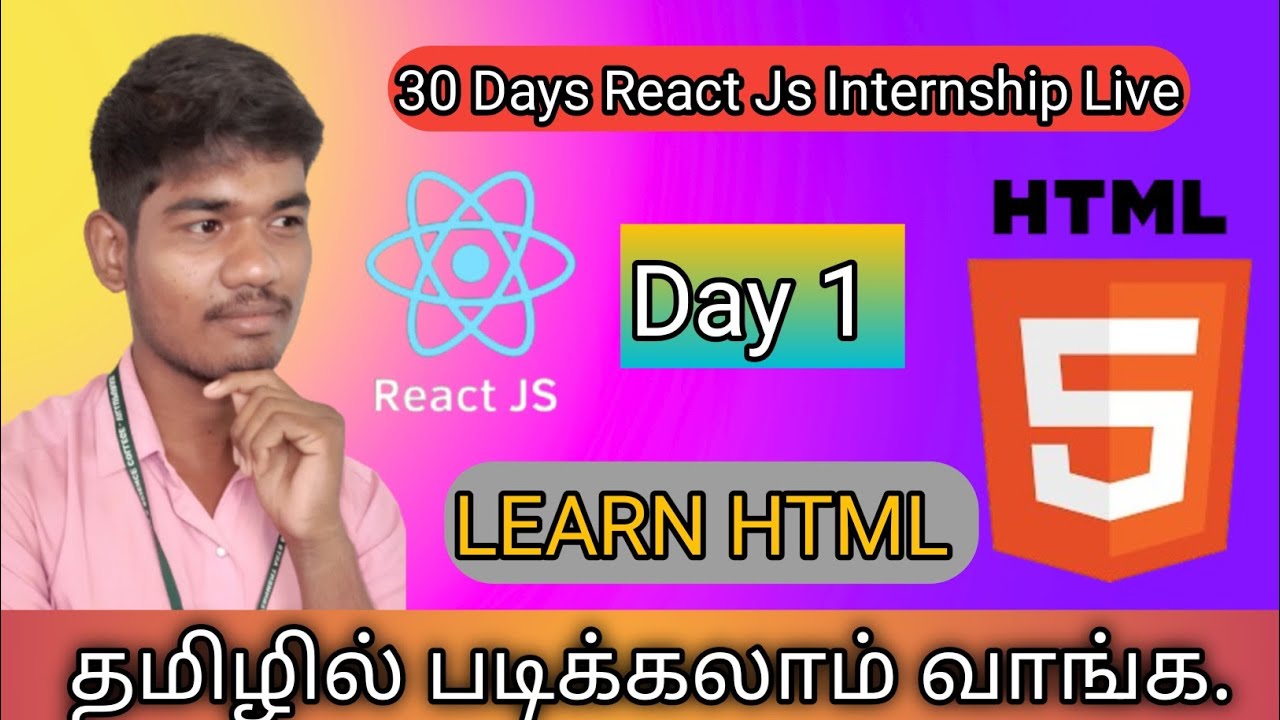 Day 1 React js free intership class live #reactjs #html #react #internship #freeinternship # ...