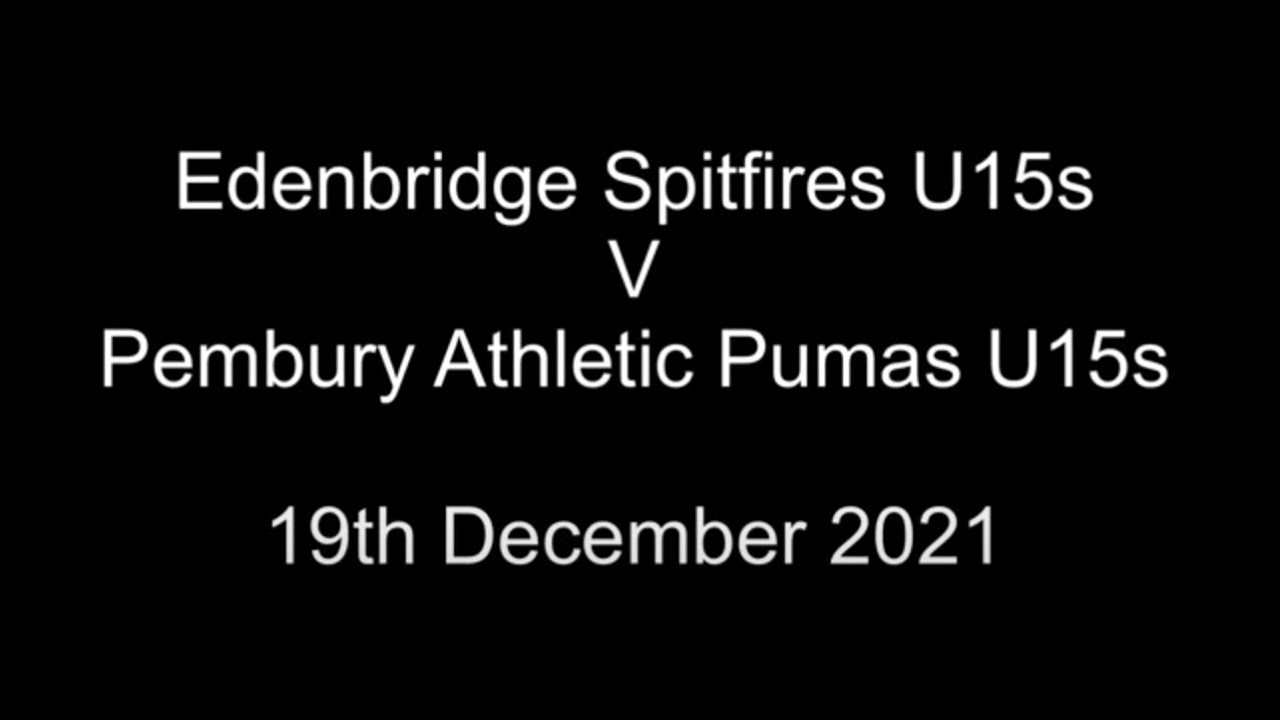 Edenbridge Spitfires U15s V Pembury Athletic Pumas U15s 19th December ...