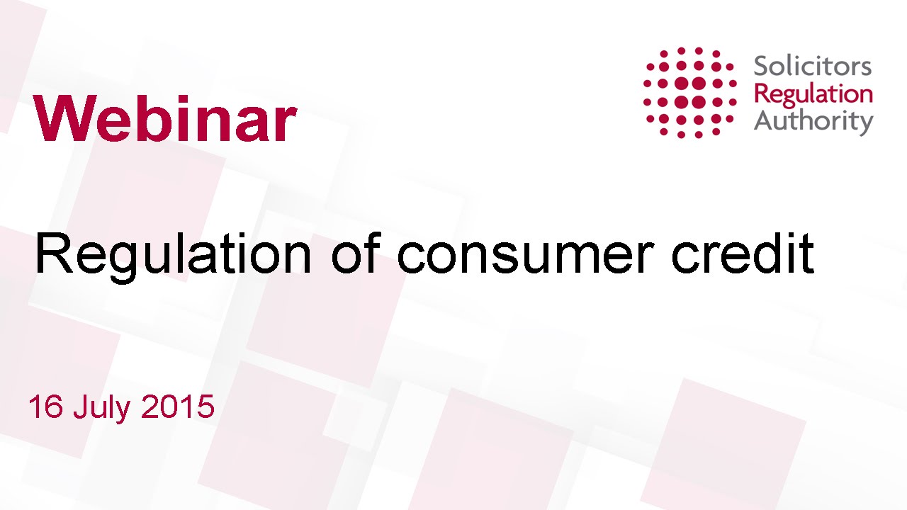Regulation of consumer credit - YouTube