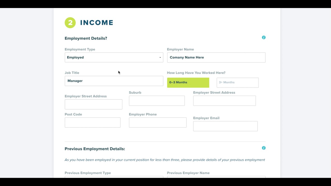 Loan Application Employemnt Details - YouTube