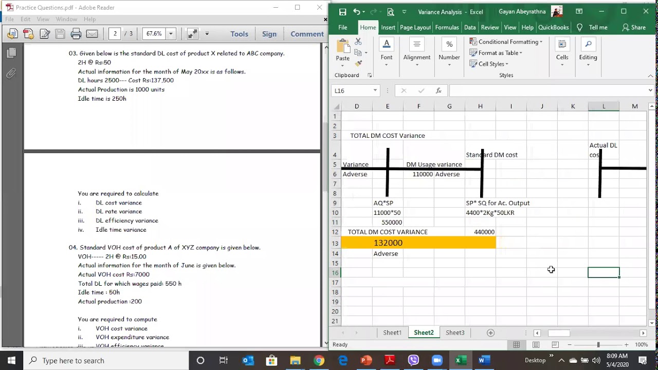 Variance analysis Direct labour cost variance - YouTube