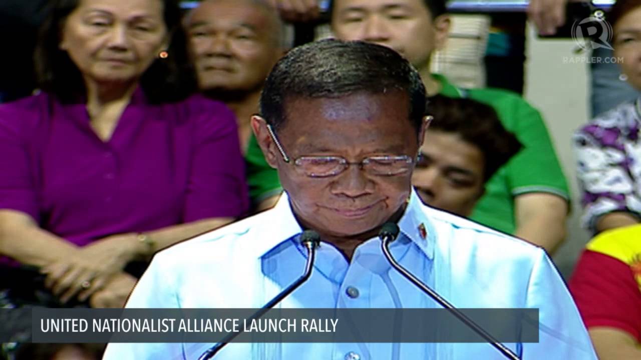 Vice President Jejomar Binay's speech at the UNA party launch - YouTube