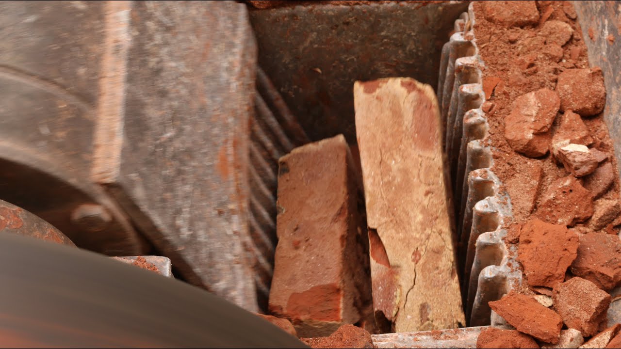 The rough Brick processing process is amazing Crusher,shredder Brick ...