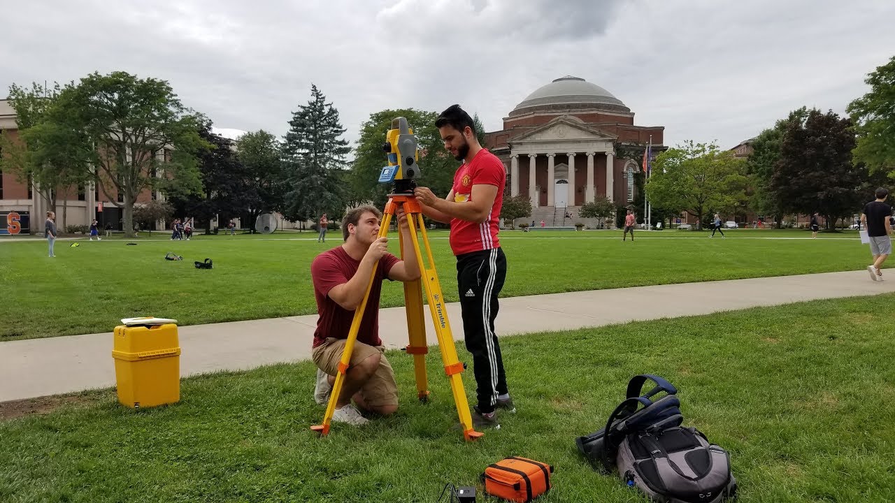 Civil Engineering Students Surveying the Syracuse University Quad - YouTube