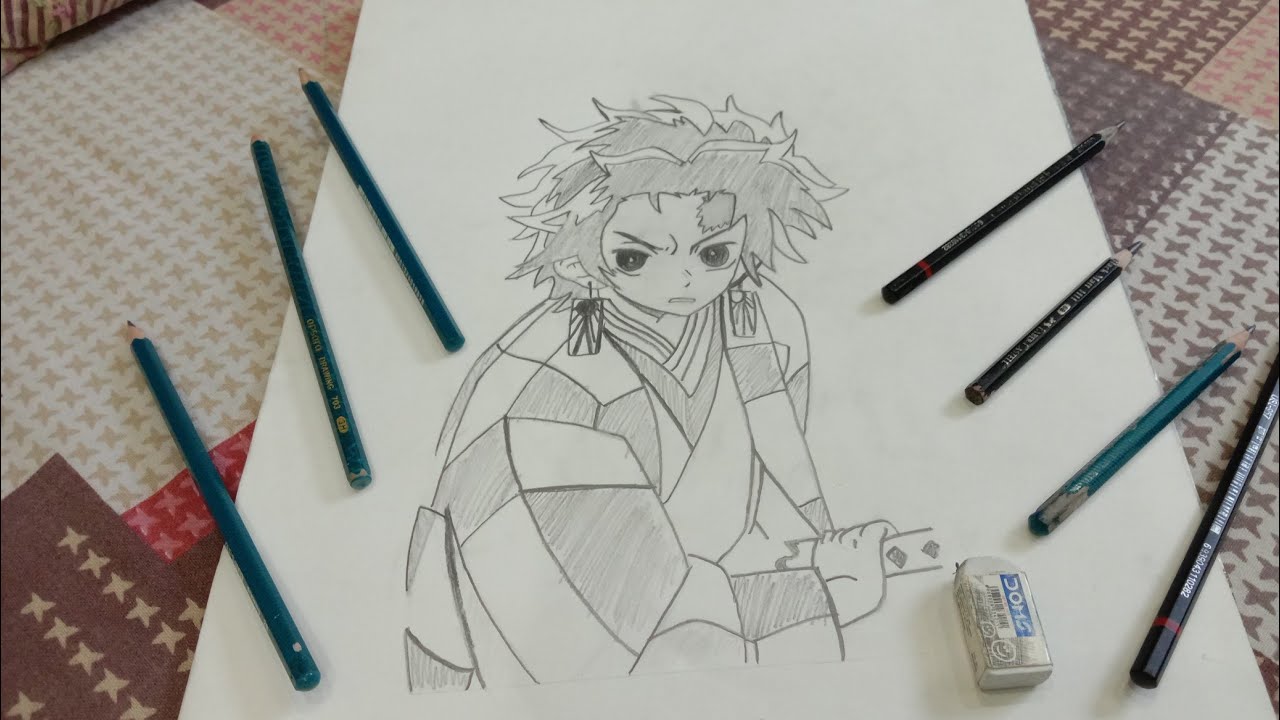 How to draw Tajiro from Demon Slayer (50 sub special) - YouTube