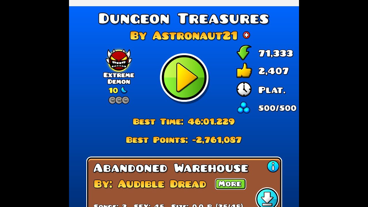 ''DUNGEON TREASURES'' [EXTREME DEMON] (Geometry Dash) - YouTube