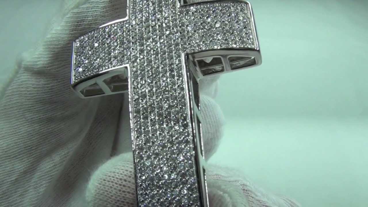 Full Bling Bling Cross 7 Rows Lab Made Stainless Steel 316L - YouTube