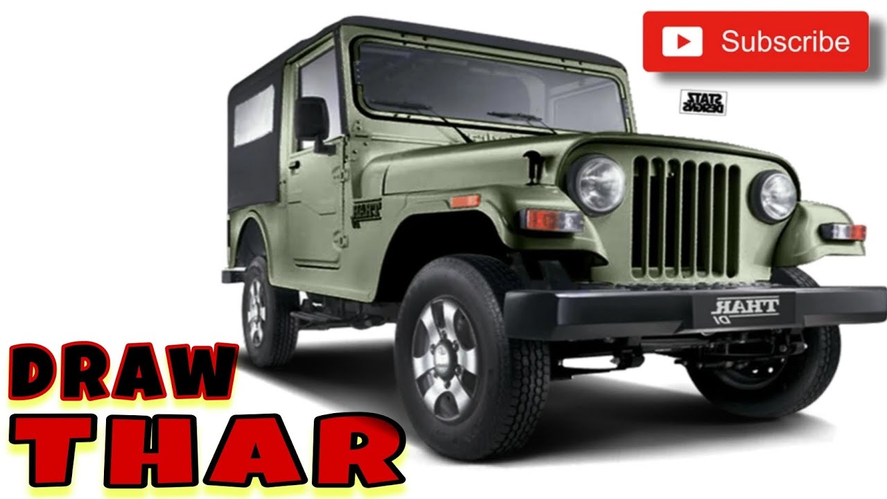 How to draw a Thar car || Car drawing easy || Arts With Arpan - YouTube