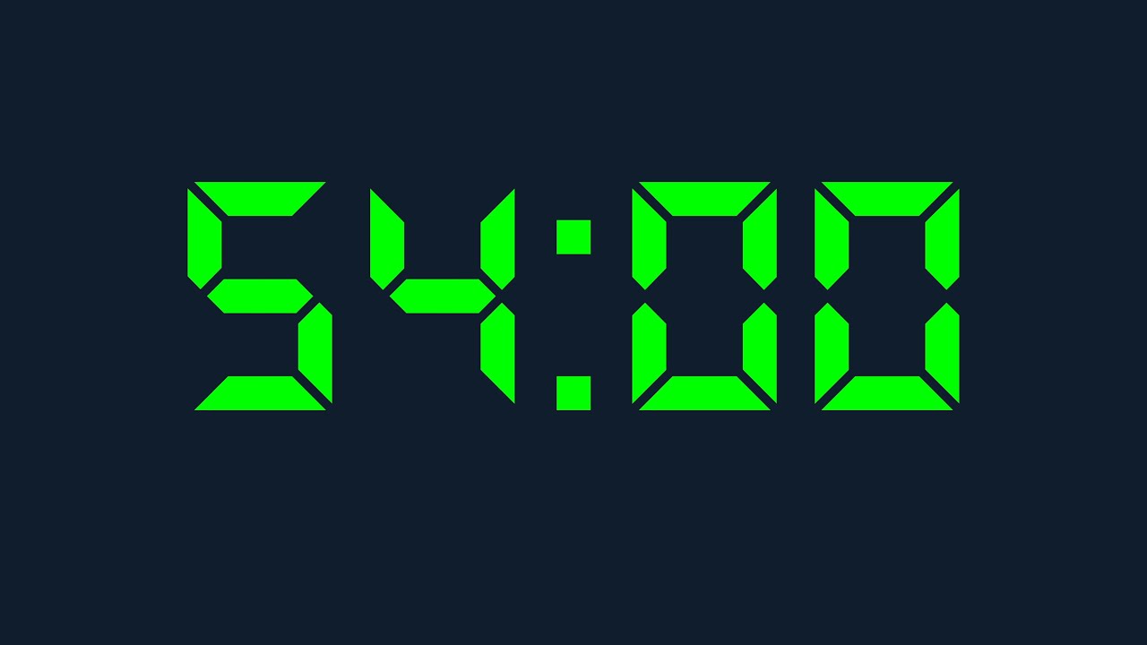 54 Minute Timer ⏱️ 54 Minutes Countdown Digital - YouTube