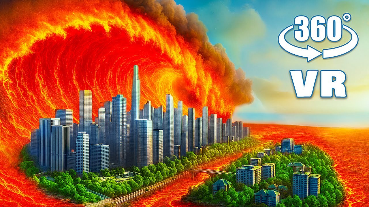 VR 360° LAVA TSUNAMI WAVE HITS THE CITY - YouTube