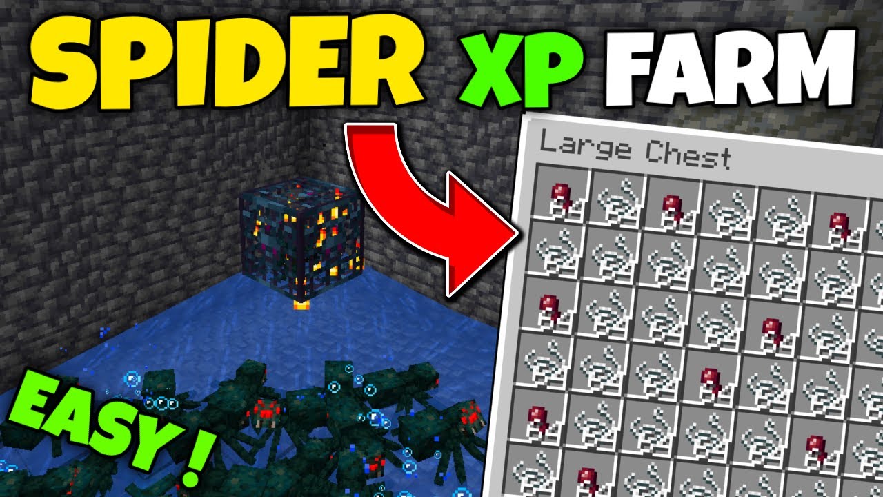 EASIEST 1.21 SPIDER/CAVE SPIDER XP FARM TUTORIAL in Minecraft Bedrock ...