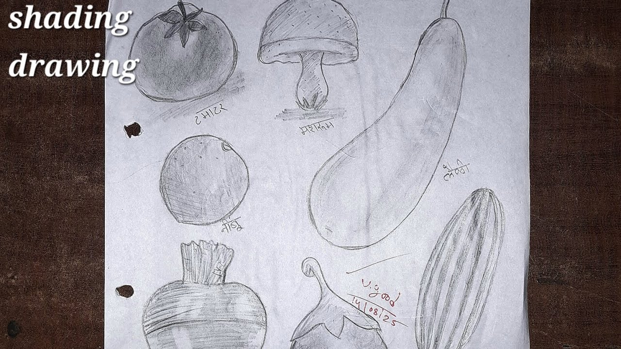 How to draw a vegetables # students drawing shading drawing ️ ️ - YouTube
