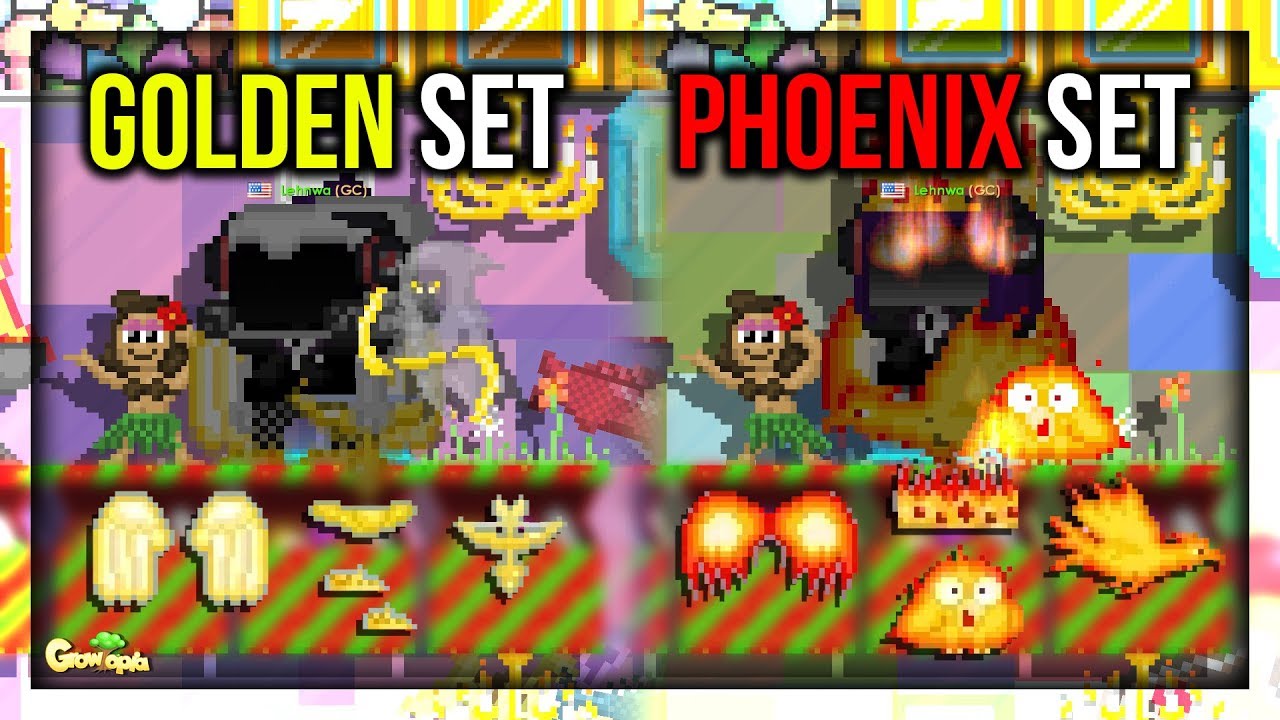500 DLS SET CHALLENGE !?!? GOLDEN SET VS PHOENIX SET !! - Growtopia ...