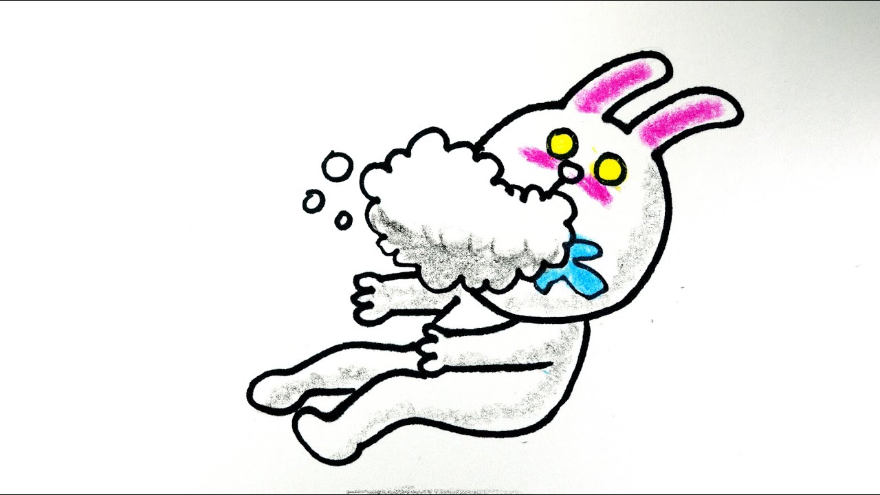 How to draw Rabbit Cony from Line Town / 라인타운 코니 토끼 그리기 / cute かわいい 可愛 ...