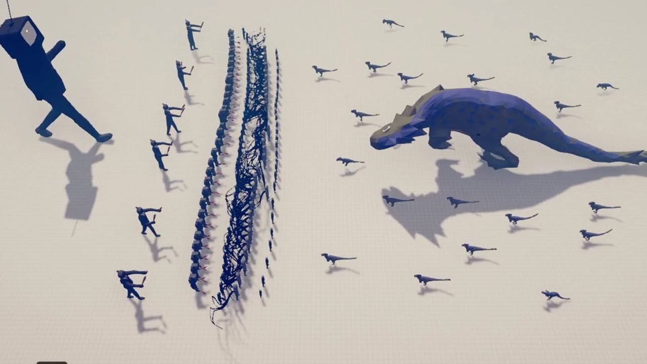 RAPTOR ARMY vs TV MAN & CAMERA MAN ARMY in TABS Totally Accurate Battle ...